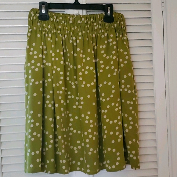 Corey Lynn Calter | Skirts | Corey Lynn Calter Green Polka Dot Skirt ...